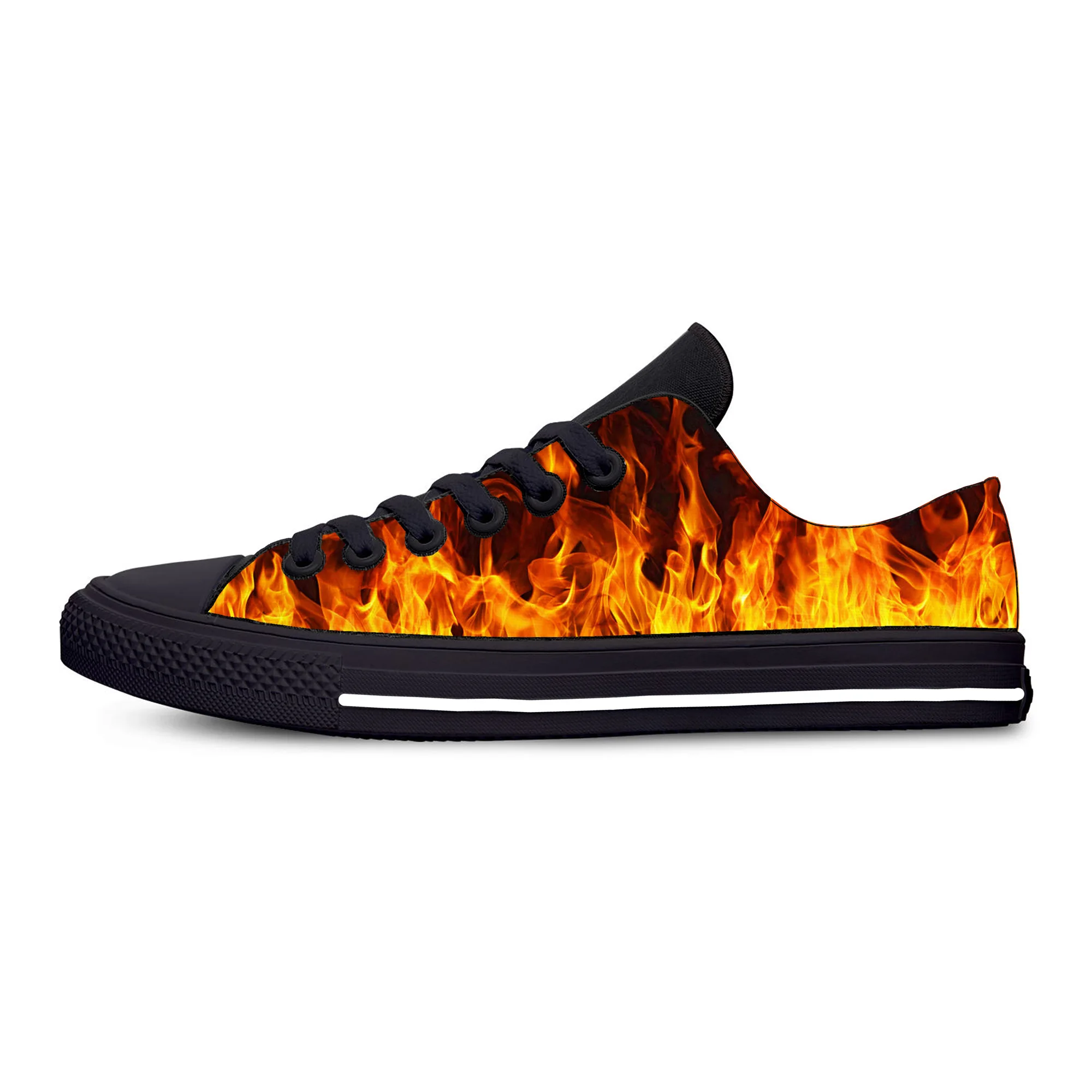Hot-Anime-Cartoon-Comic-Flaming-Flame-Fire-Pattern-Casual-Cloth-Shoes ...