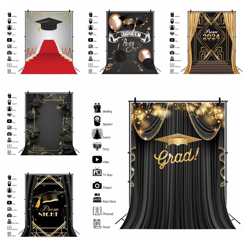 Class of 2024 Graduation Party Backdrop Congrats Grad 2024 Prom Night ...