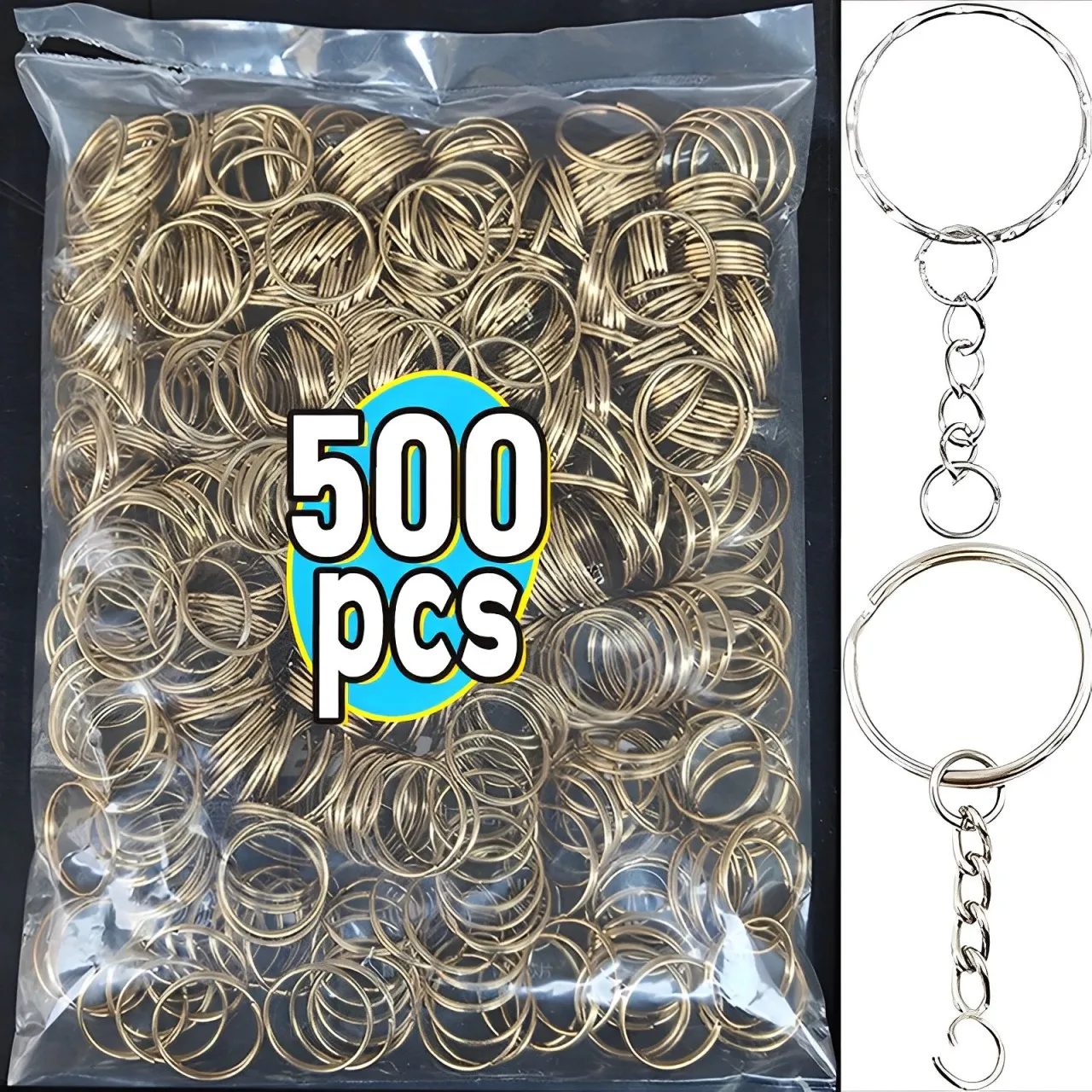 50-500pcs-Stainless-Steel-Metal-Blank-Keyring-Keychain-Split-Rings-DIY ...
