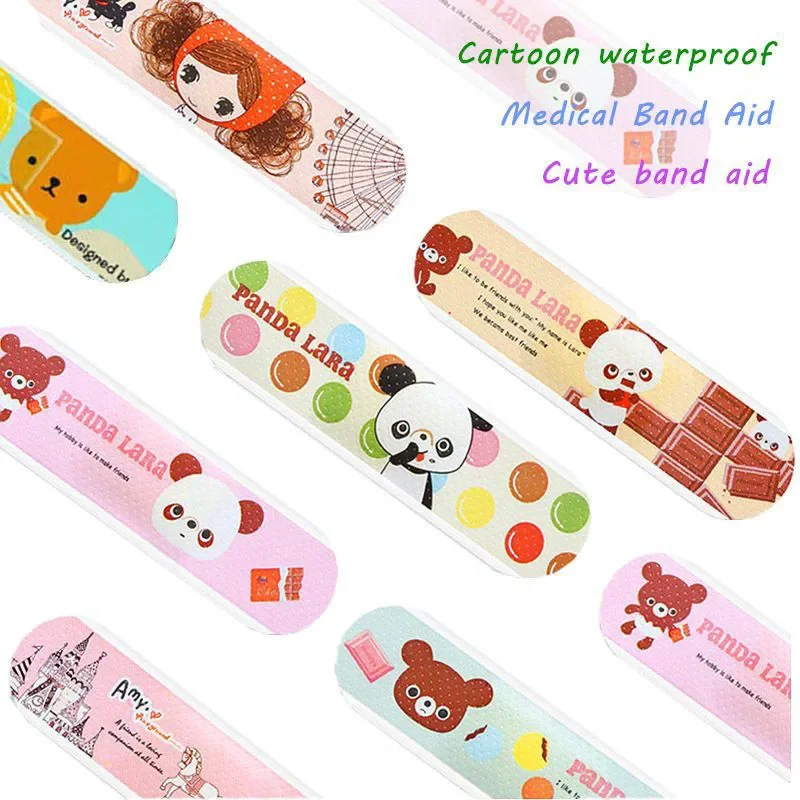 50pcs/lot Cartoon Band Aid Strip Shape Plaster Skin Wound Dressing Cute ...
