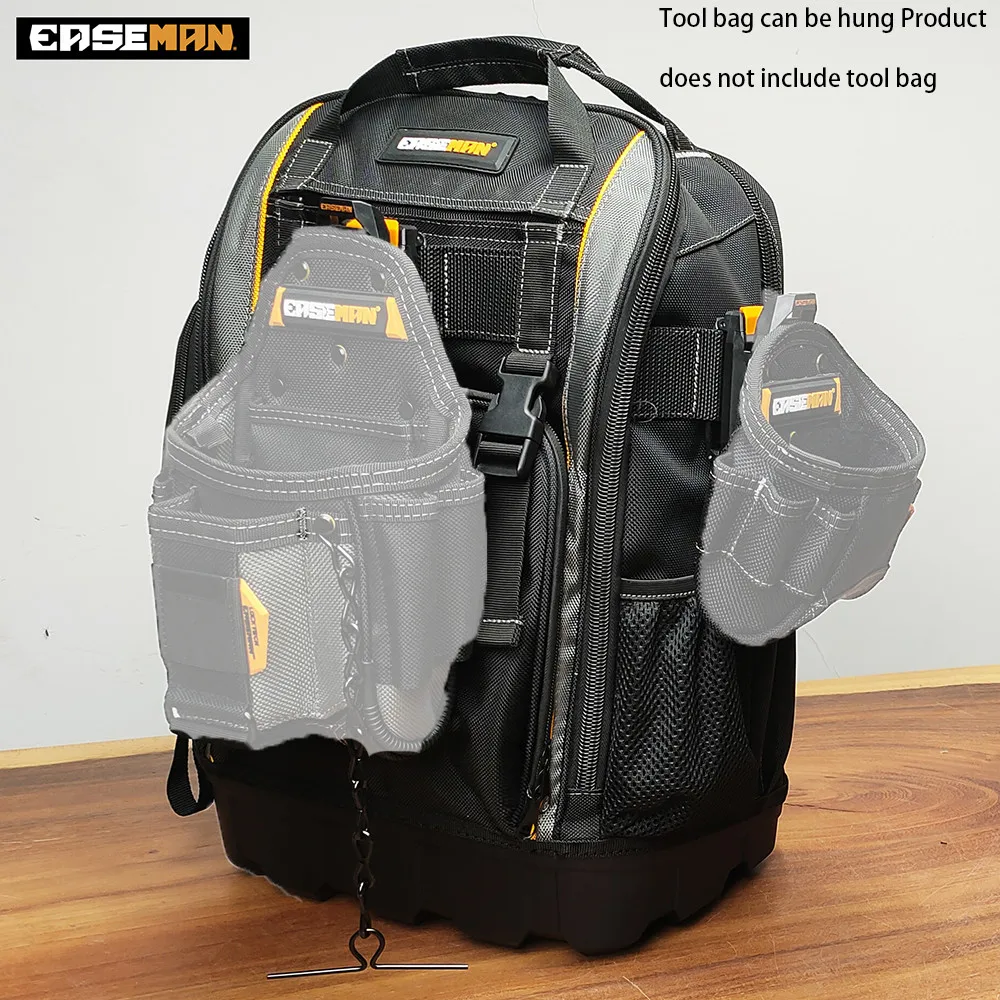 Rubber-Bottom-Heavy-Duty-Tool-Backpack-Multi-Pocket-Waterproof-and ...