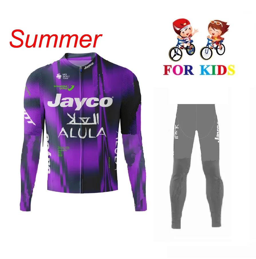 KID'S Children Spring Summer 2025 Jayco AlUla Team Cycling Jerseys Long ...