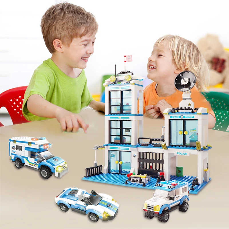 City Police Station Figures Bricks Toys | City Police Series Building ...