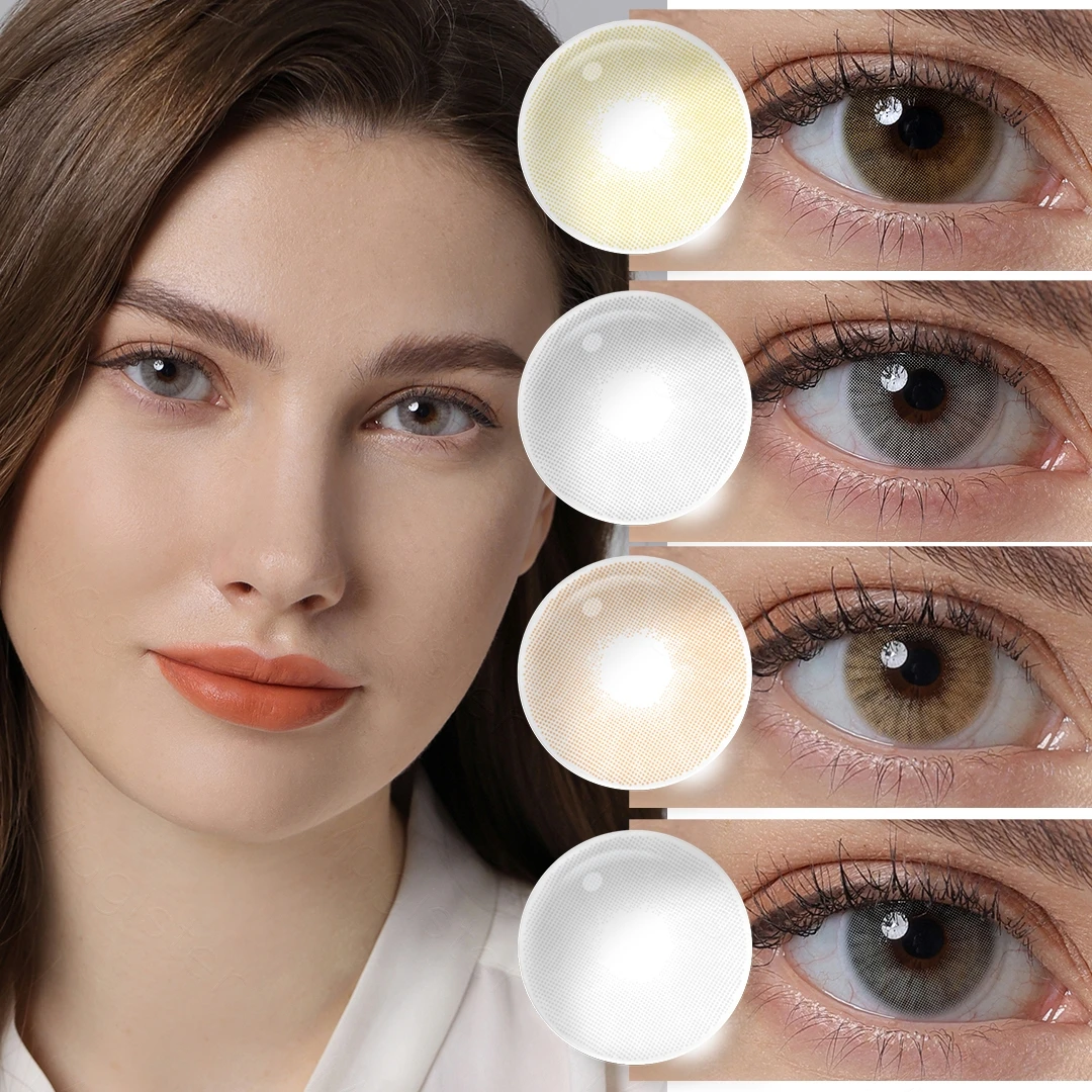Magister Natural Eye Color Lens 2 Pcs Colored Lenses Yearly Gray Brown Colored Contact Lenses ...