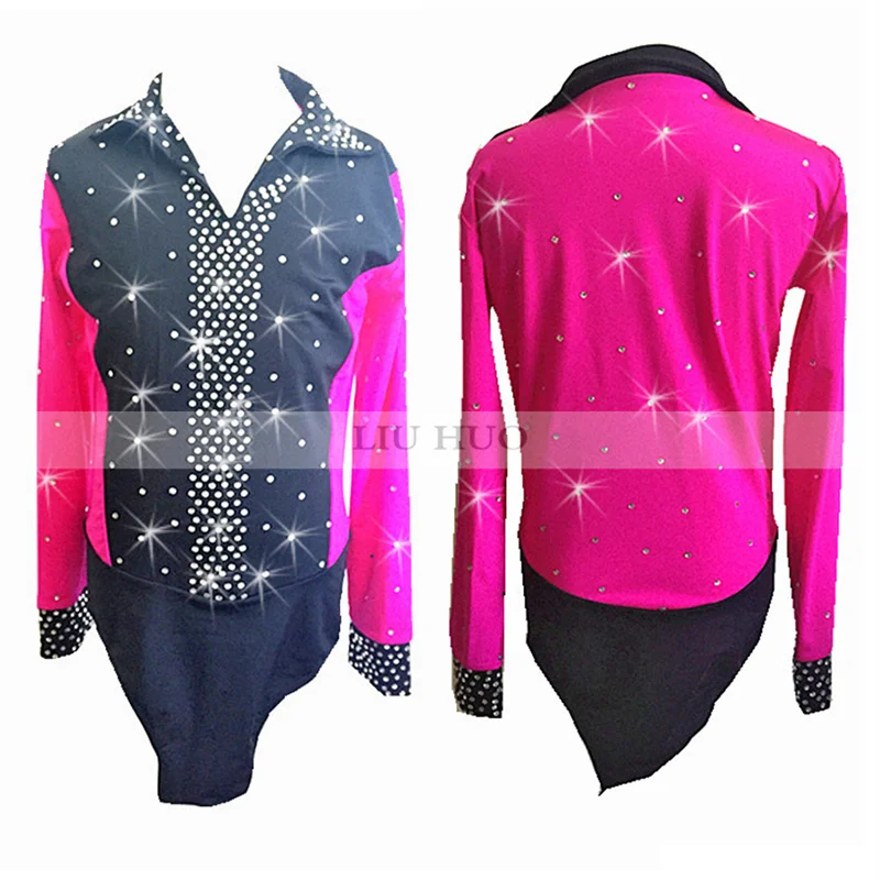LIUHUO Figure Skating Top Boys' Ice Top Costume Rose Red Black Spandex ...