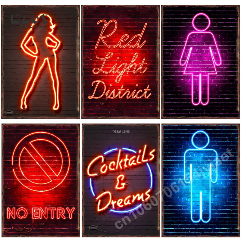 Neon Slogan for Bar Metal Tin Sign Club Cafe Restaurant Mall Wall Decor ...