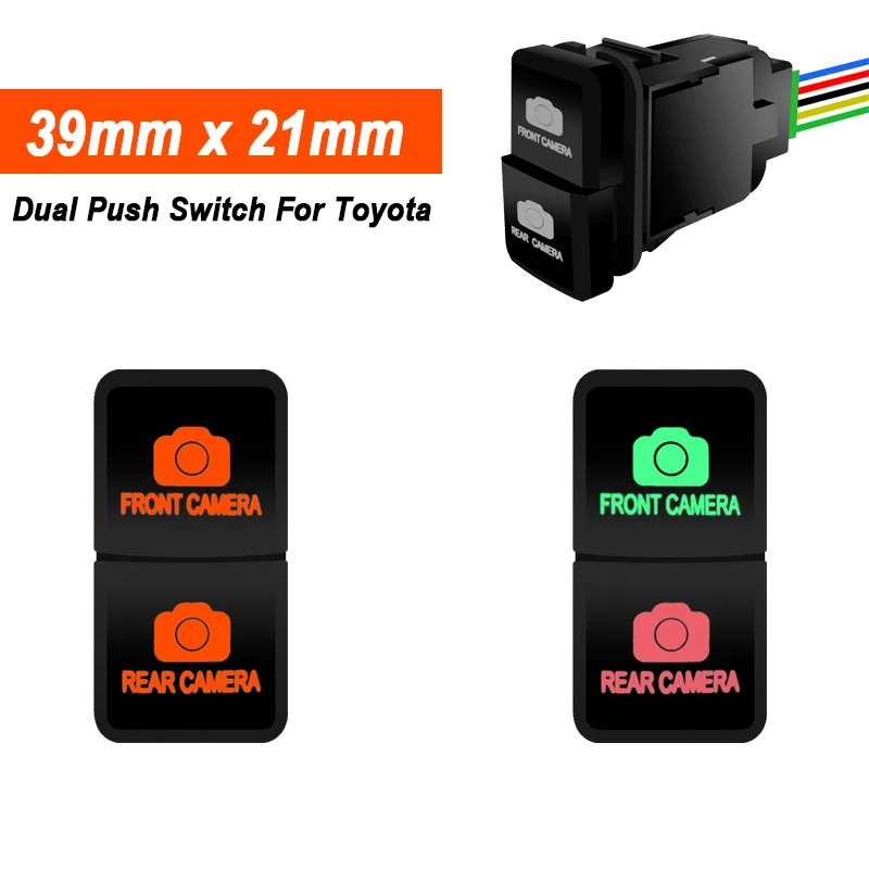 12V-Front-Camera-Rear-Camera-Amber-Dual-Car-Push-Button-Switch-For ...