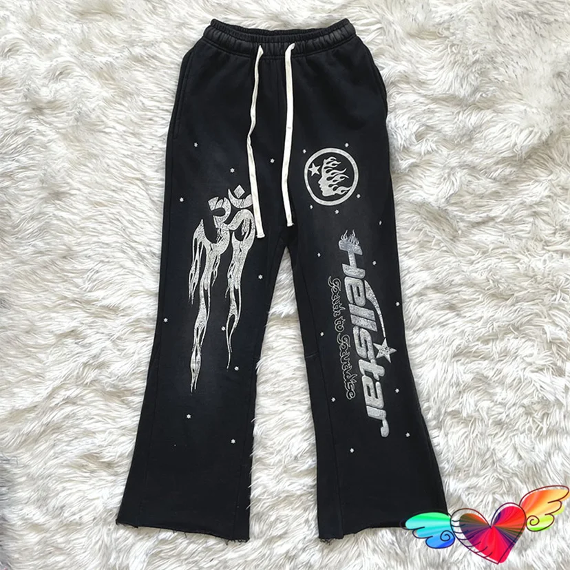 Slightly-Loose-Hellstar-30-Logo-Pants-Men-Women-Vintage-Black-Hellstar ...