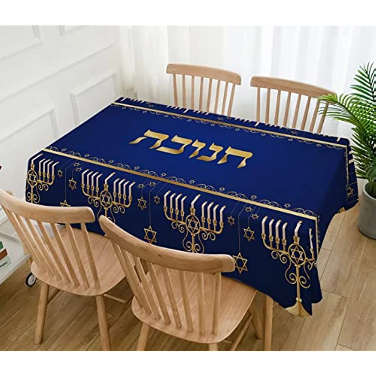 Mantel DE LINO DE Hanukkah, decoración de fiesta de Menorah, Hanukkah ...