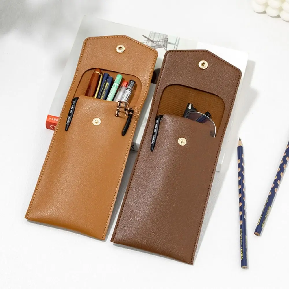 Vintage-Snap-Button-PU-Leather-Pen-Case-Pocket-Pen-Pouch-Mini ...
