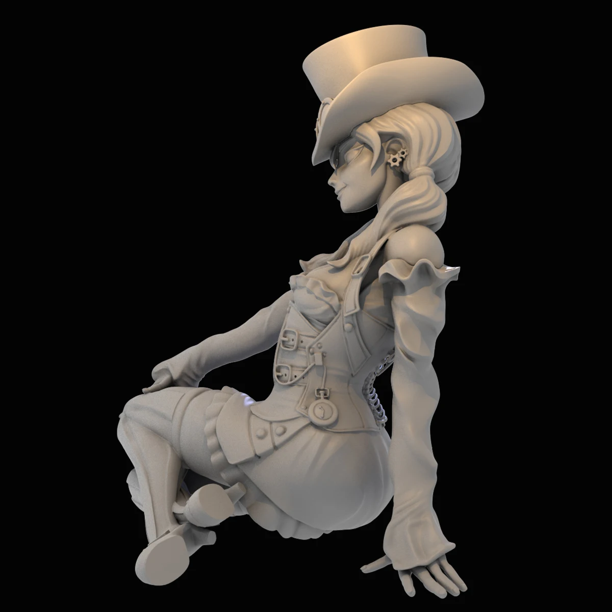 1/24 Die Cast Resin Figure Model Assembly Kit Steampunk Girl Model ...