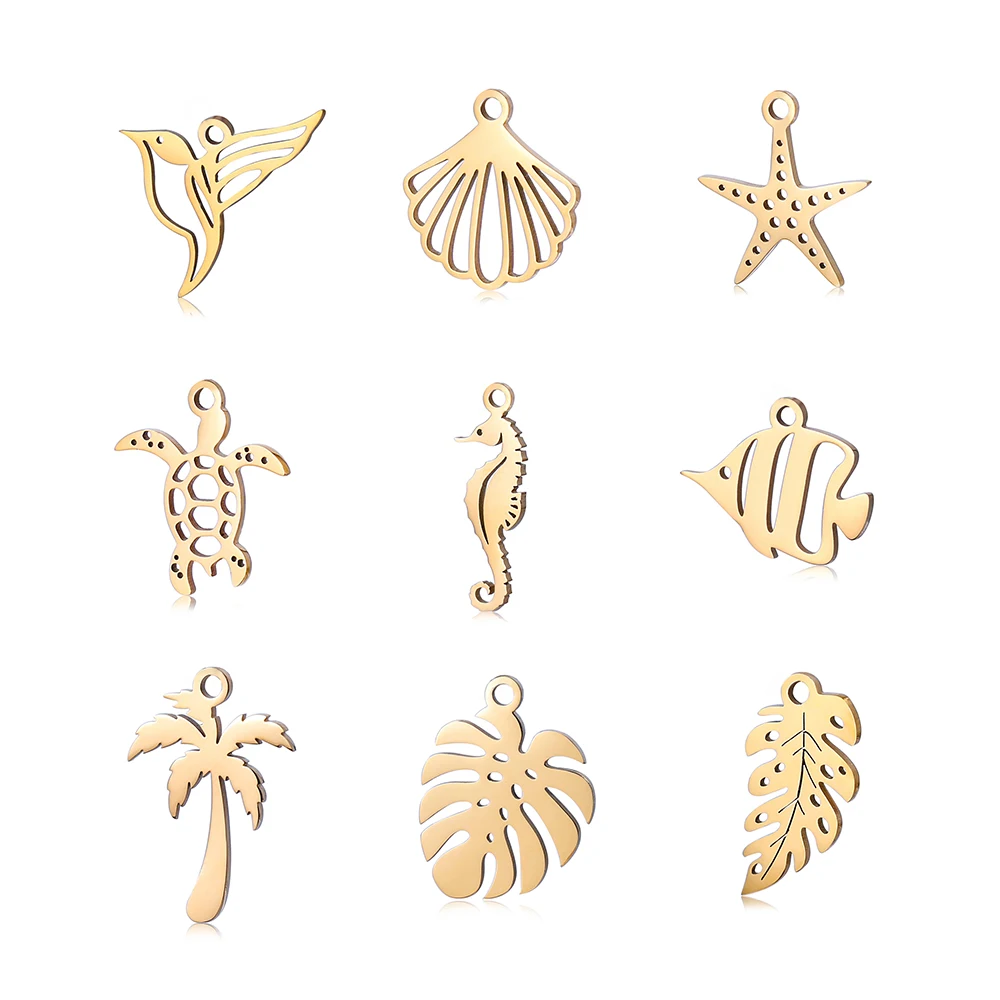 5pcs Stainless Steel Tropical Marine Life Seahorse＆Sea Turtle＆Starfish ...