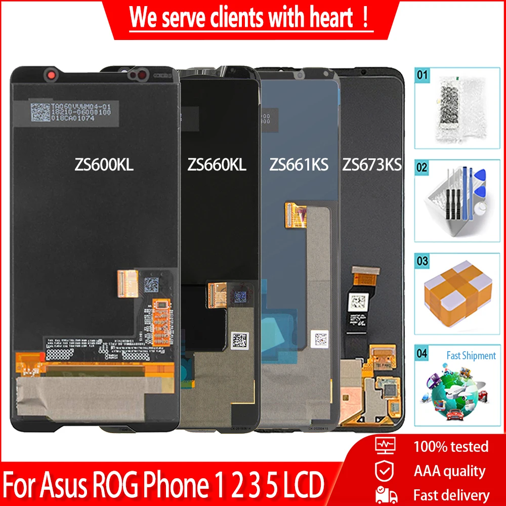 Original Display For Asus Rog Phone 2 3 5 Zs600kl Zs660kl Zs661ks ...