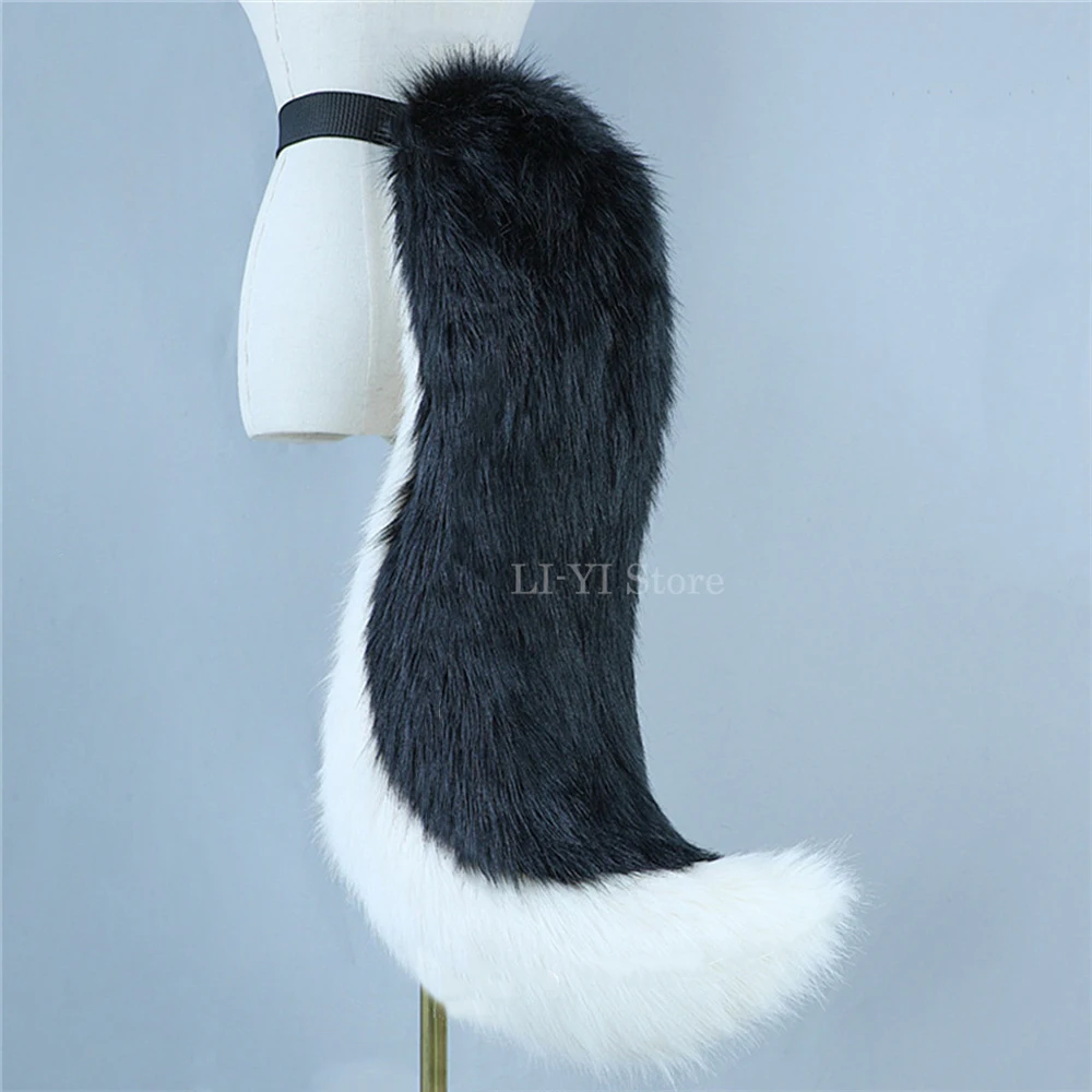 90CM Large Furry Tail Beast Fox Wolf Shiba Tail Waist Ornament Party ...
