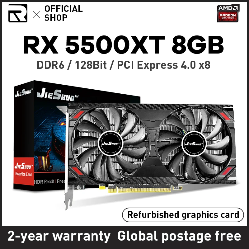 Amd rx5500xt 8gb d6 placa gráfica do jogo com 8g/memória gddr6 radeon ...