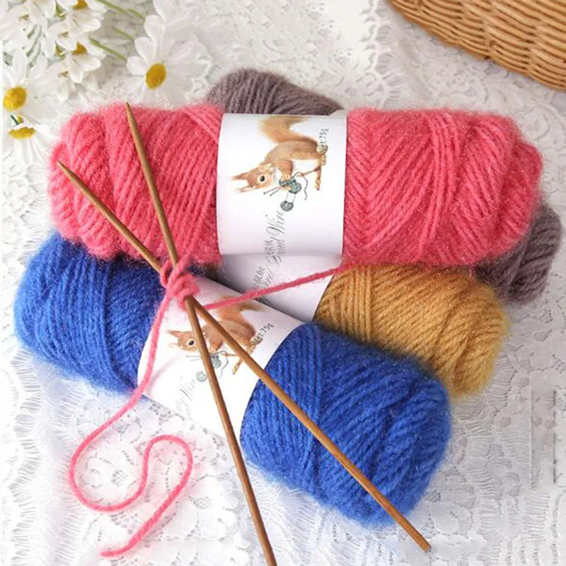 75g Squirrel Wool Yarn Fine Cashmere Hand Knitting Wool Thread Skein ...