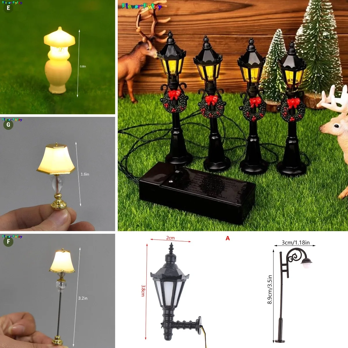 1-4pcs-Christmas-Mini-Street-Light-Models-Mini-Street-Lamp-Dollhouse ...