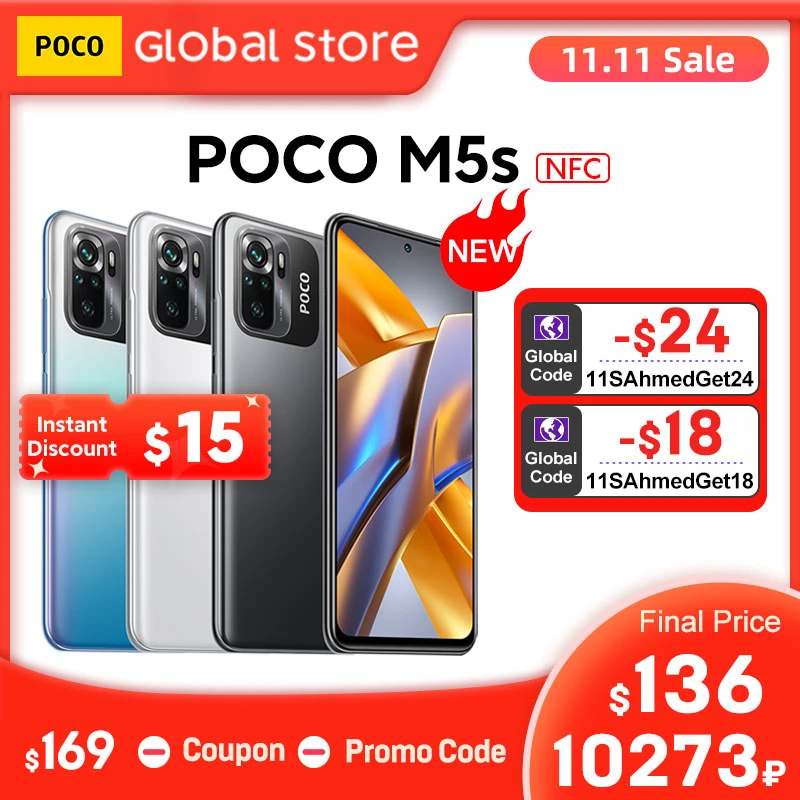 New POCO M5s Global Version Smartphone 64GB / 128GB MTK G95 Octa Core ...