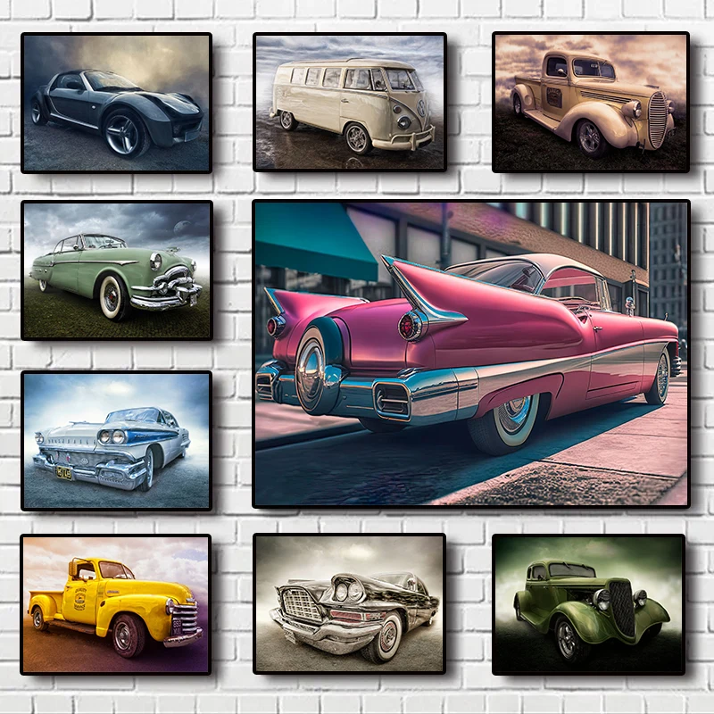 Automotive-Art-poster-American-Joint-retro-sports-Car-Canvas-printing ...