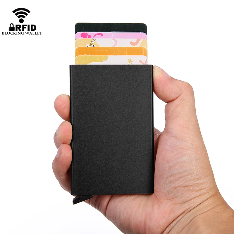Tarjetero-de-Metal-de-aluminio-Rfid-para-hombre-y-mujer-Mini-billetera ...