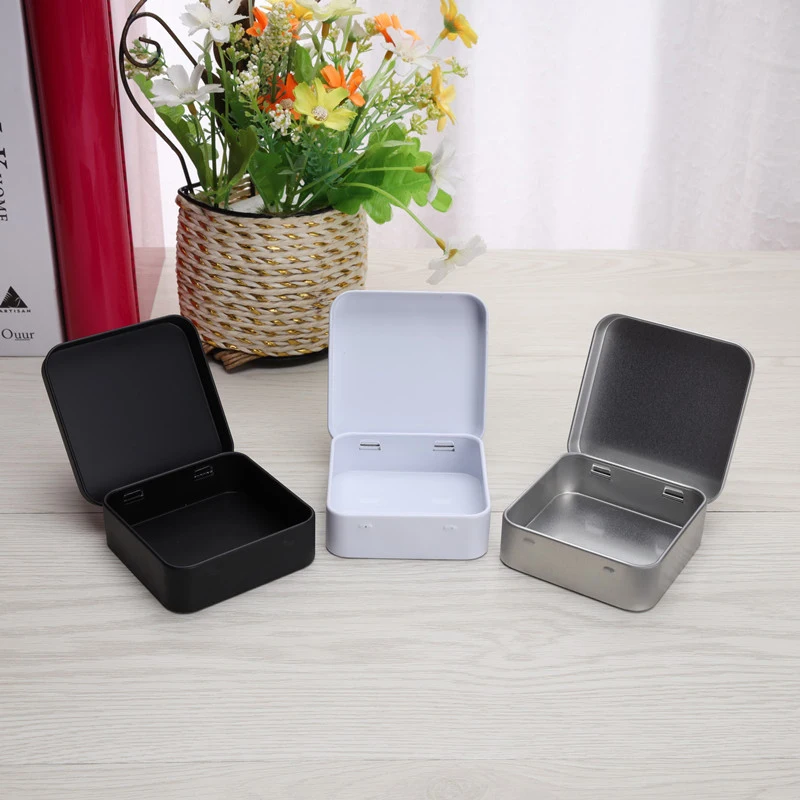 Solid-Color-Square-Small-Tin-Box-Portable-Tinplate-Box-Mini-Jewelry-Box ...
