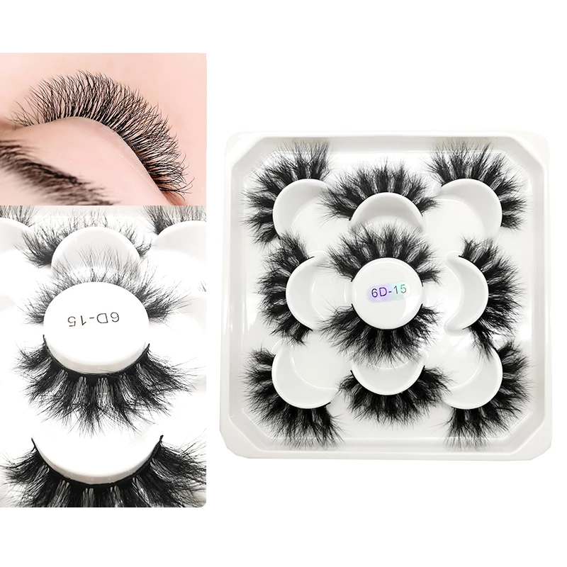 5 Pairs 3d Mink Colored False Eyelashes Dramatic Eyelash Extension ...