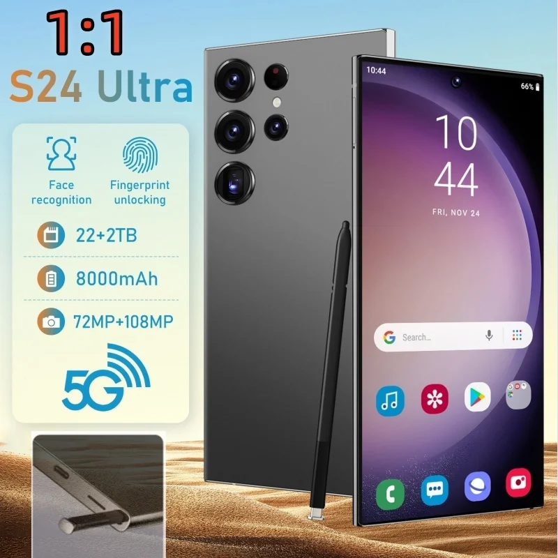 S24 Ultra Mobile Phones 7.3 HD Screen SmartPhone Original 22GB+2TB 4G 5G Dual Sim Celulares ...