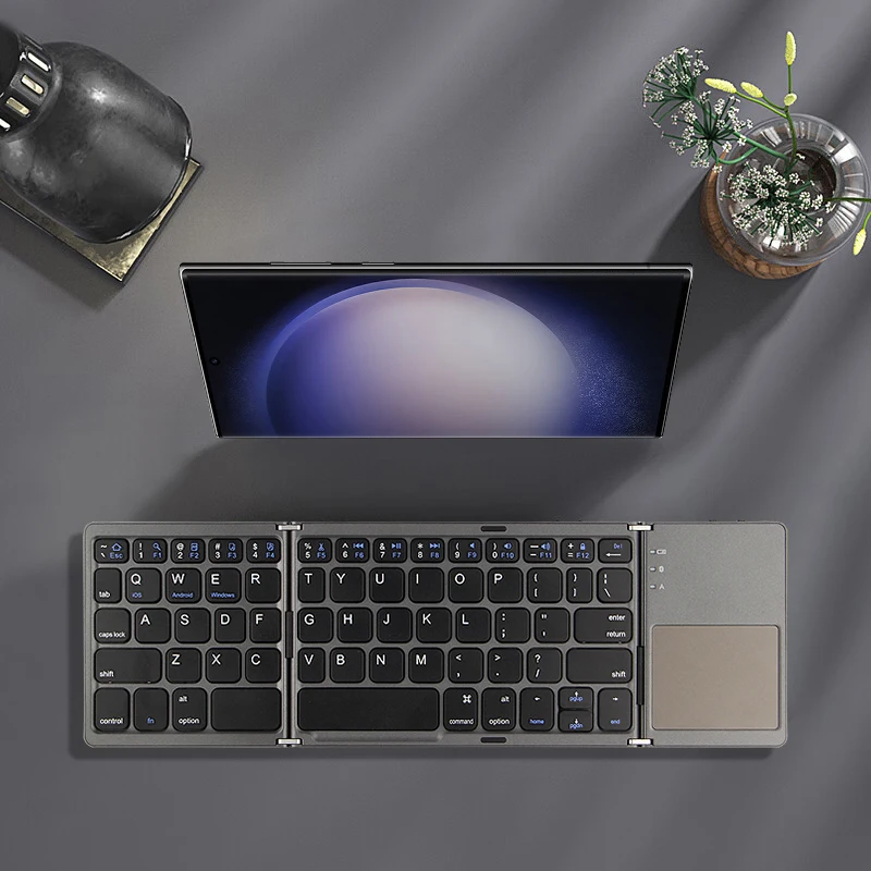 Mini-folding-keyboard-Bluetooth-Foldable-Wireless-Keypad-with-Touchpad ...