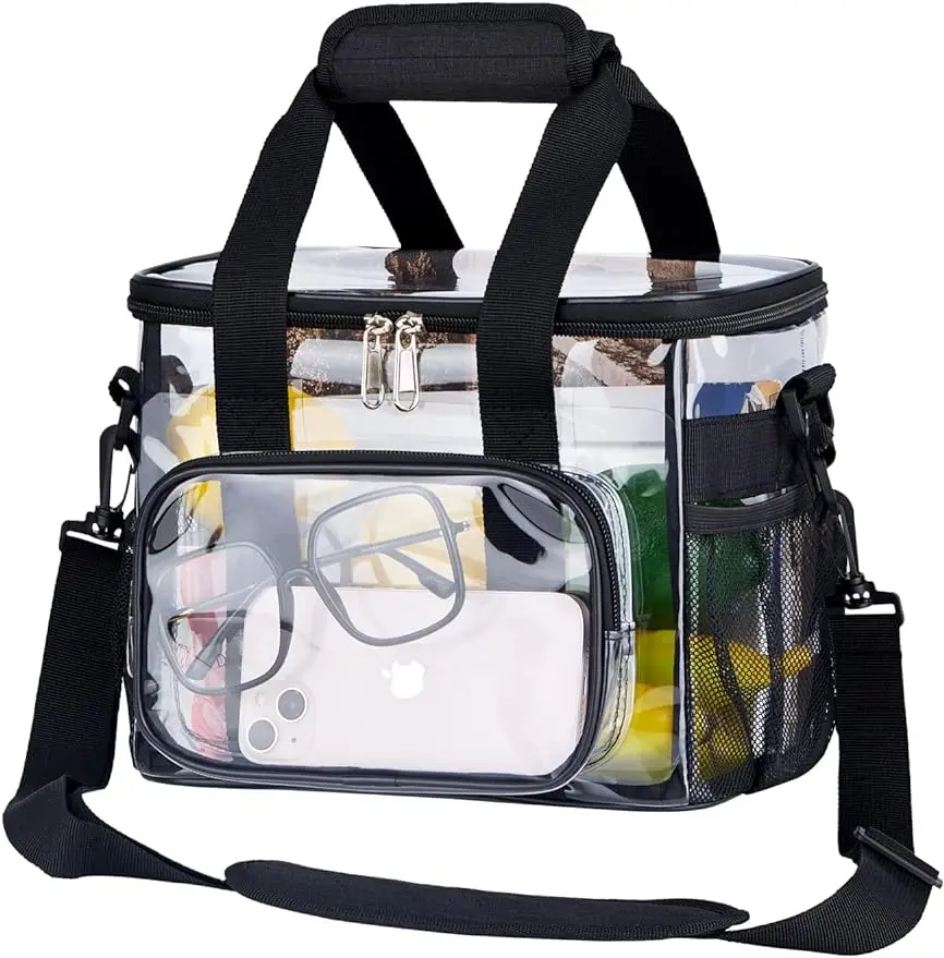 Clear-Lunch-Bag-with-Adjustment-Shouder-Strap-for-Women-Men-Reusable ...
