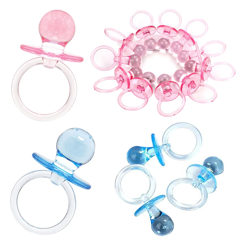 Baby-Shower-Plastic-Pacifiers-Blue-and-Pink-Acrylic-Pacifiers-for-Baby ...