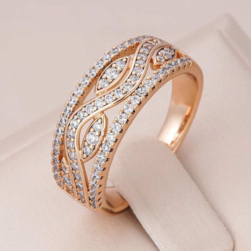 Kinel-New-Unique-Design-585-Rose-Gold-Color-Rings-for-Women-Girl ...