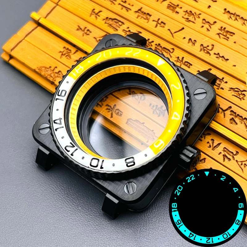 Mod Black Square SKX007 Watch Case fits Seiko NH35 NH36 4R 7S26/36 ...