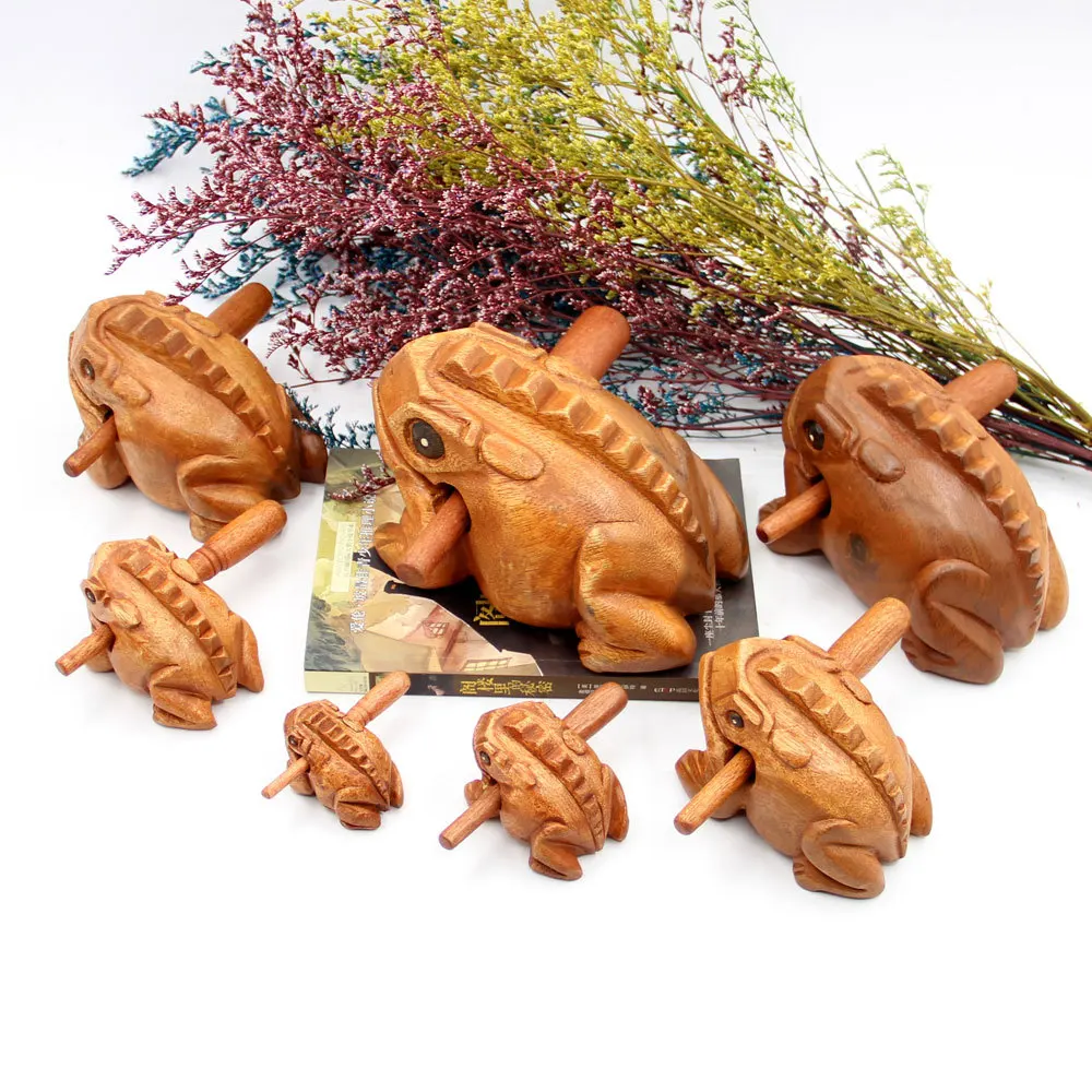Hot-sale-Percussion-Instruments-Guiro-Rasp-Wooden-Frog-with-Scraper ...