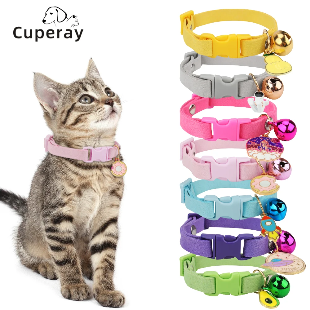 Collier-en-daim-r-glable-pour-chat-ornement-mignon-avec-cloche-et ...