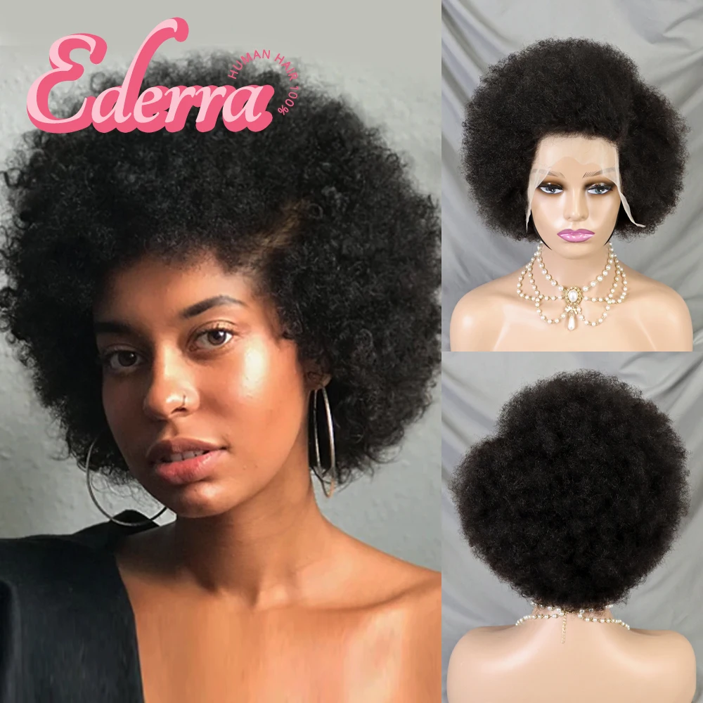 13X4-Afro-Kinky-Curly-Lace-Front-Wig-Human-Hair-Natural-Color-Afro-Side ...