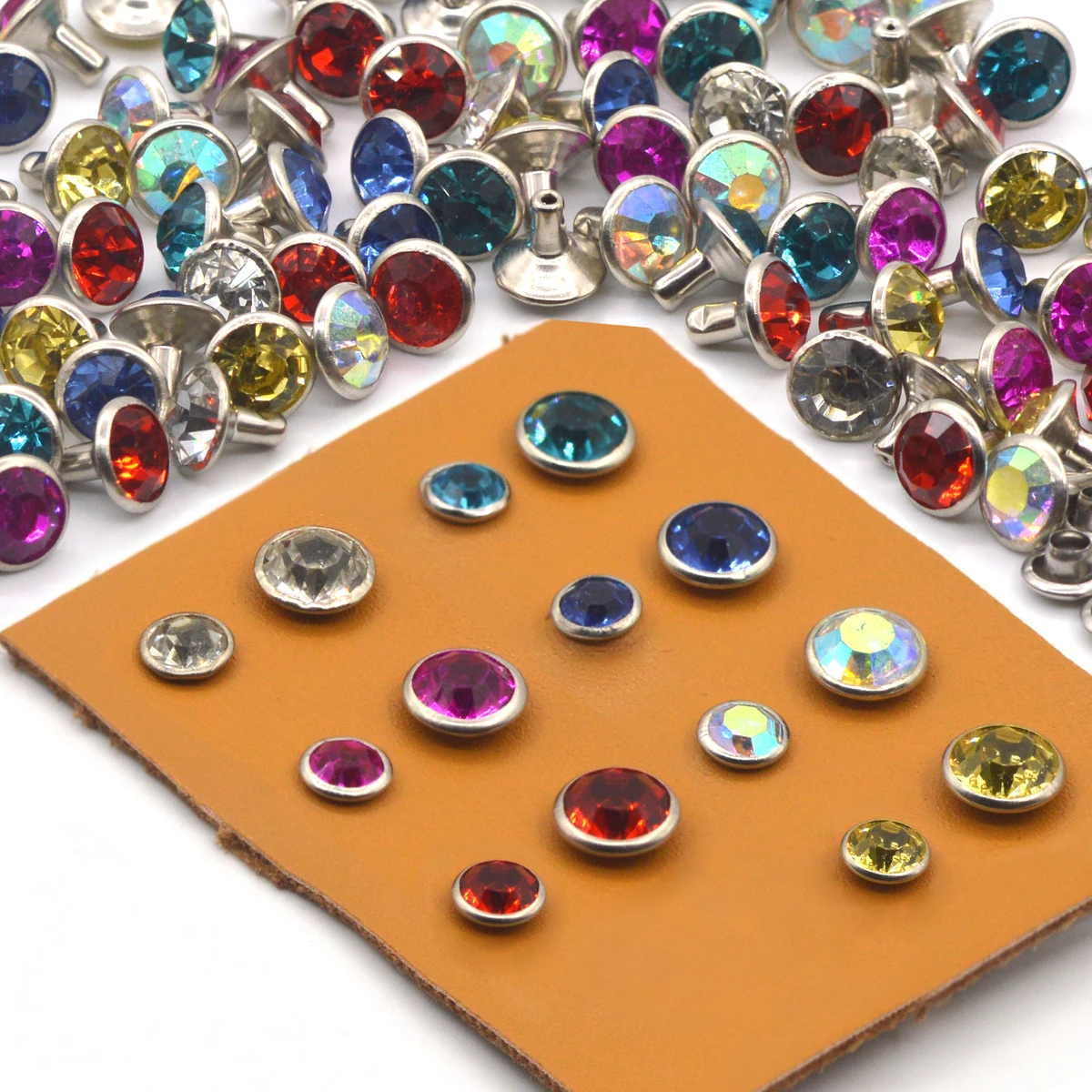 KALASO-100Pcs-6mm-8mm-Brass-Multicolour-Crystal-Rhinestone-Rivet-Fabric ...