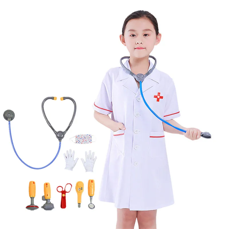 Disfraz-de-Doctor-para-ni-o-y-ni-a-traje-de-cirujano-enfermera-ropa-de ...