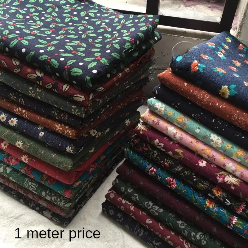 Cotton Linen Printed Fabric Floral Patterns By The Meter for Dress ...