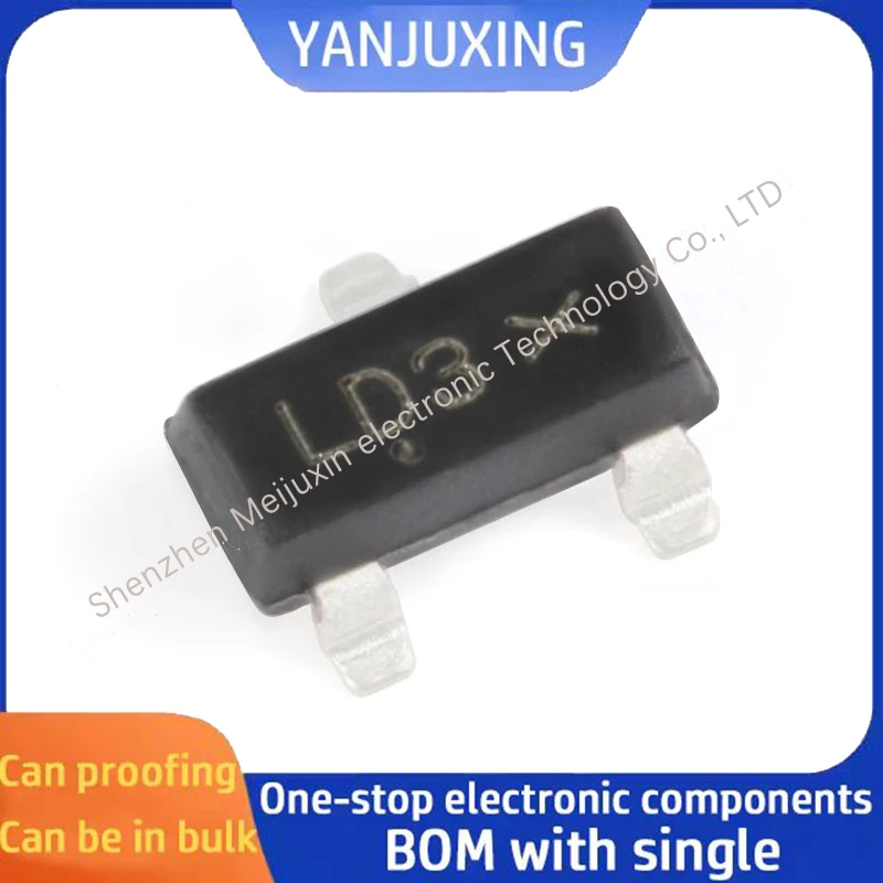 50PCS/LOT BAT54SLT1G BAT54SLT1 BAT54S Screen printing LD3 SOT-23 30V ...