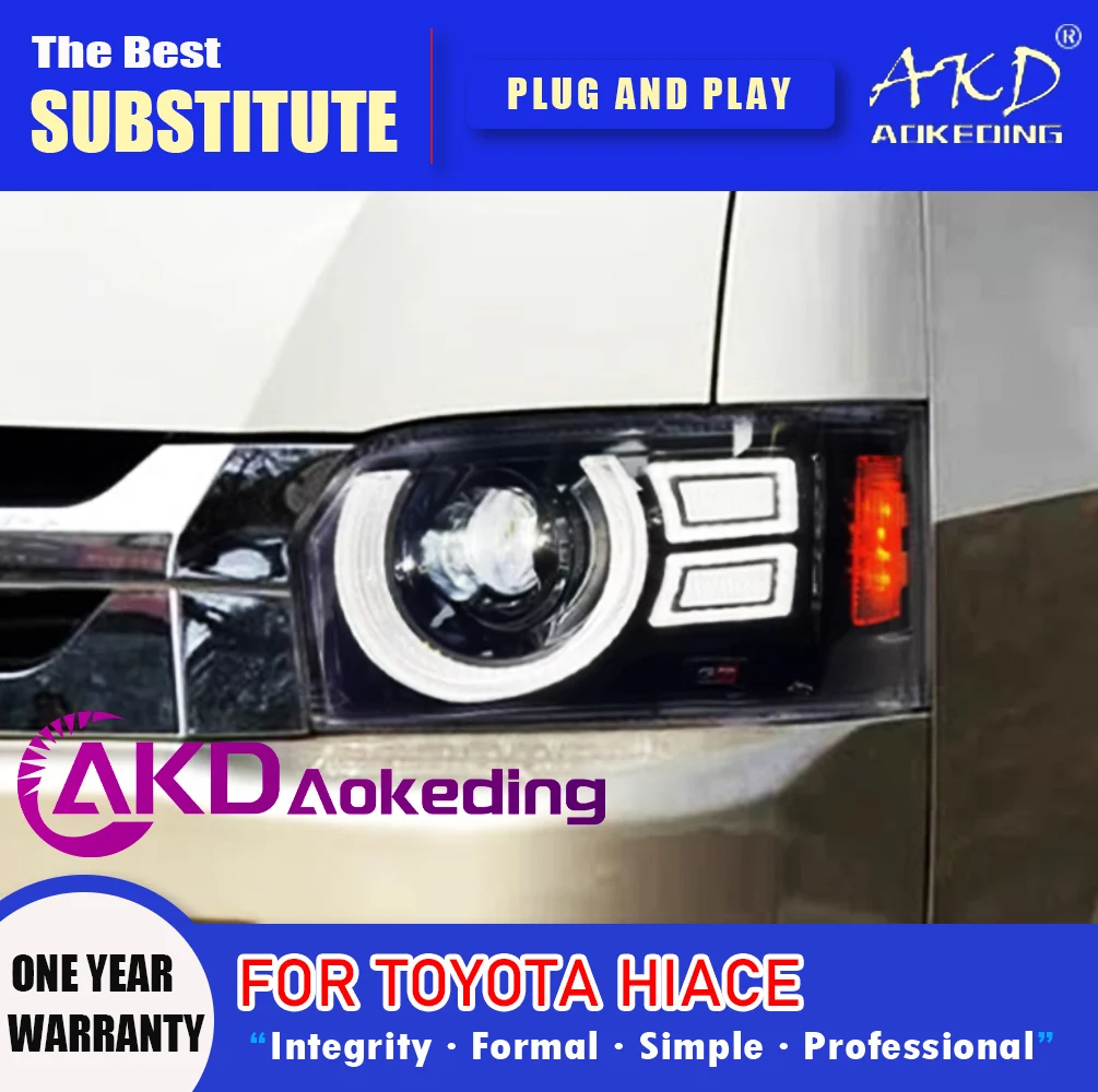 AKD Head Lamp for Toyota Hiace LED Headlight 2005-2018 Headlights Hiace ...
