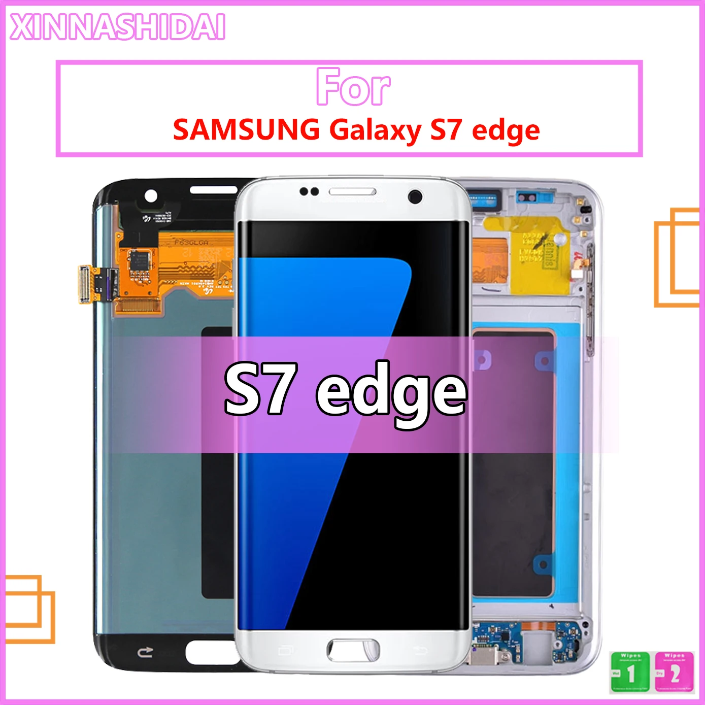 5.5 polegada de tela para samsung galaxy s7 edge display lcd g935f SM G935FD toque digitador ...