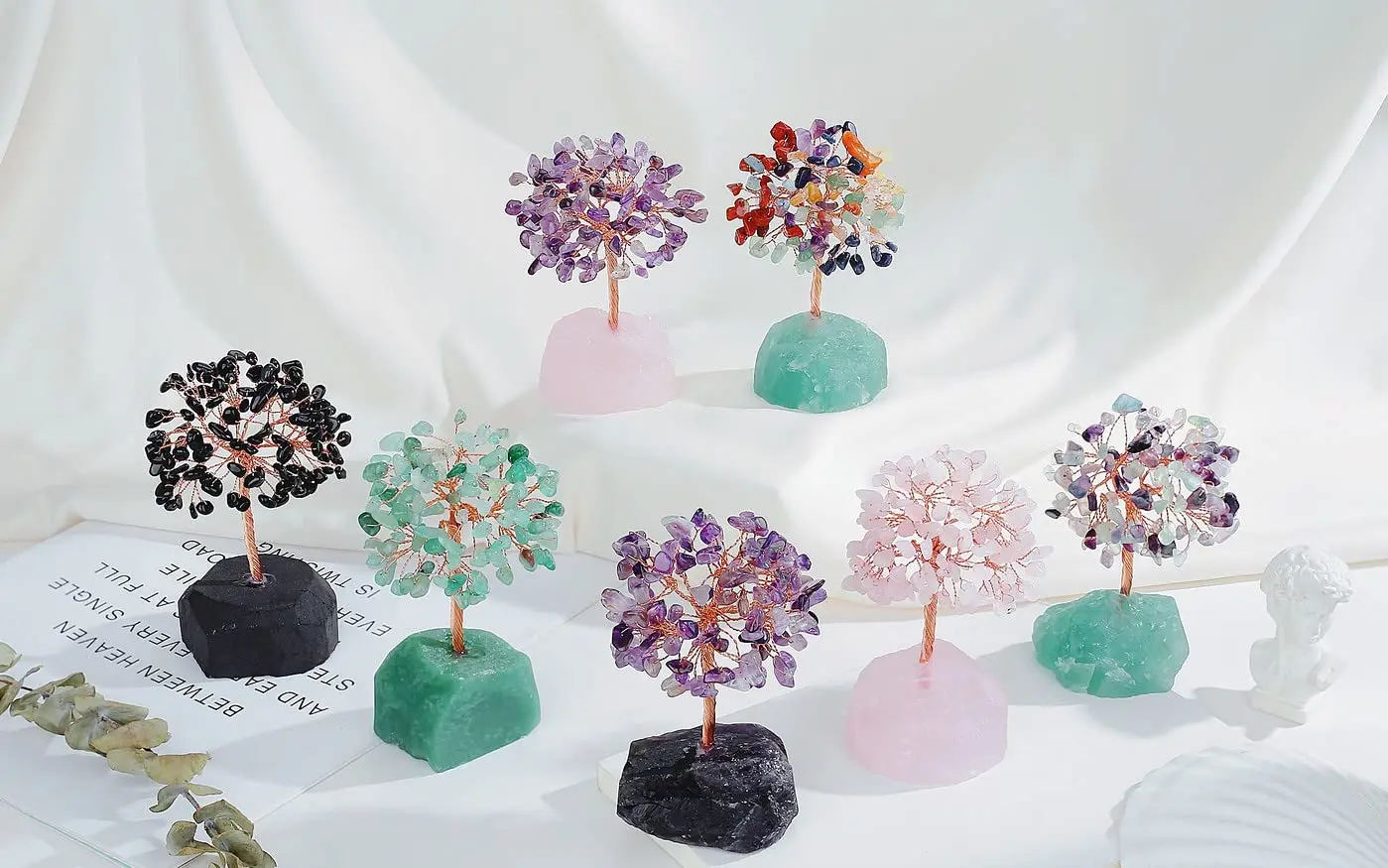 12CM-Natural-Crystal-Tree-Stone-Base-Crystal-Wool-Mine-Fluorite ...