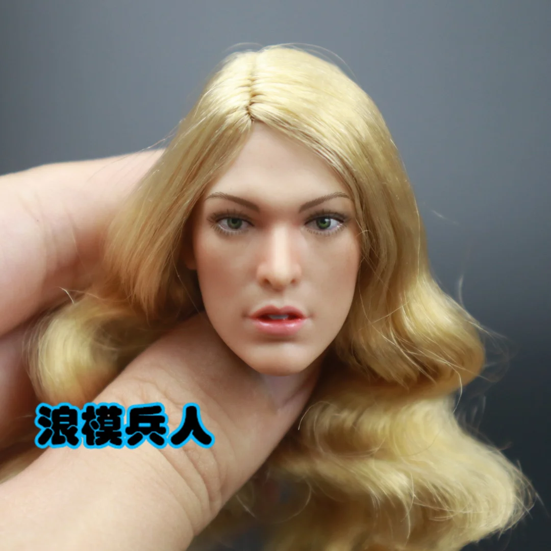 1/6 Alice Milla Jovovich Head Sculpt Golden Hair Female Soldier Head ...