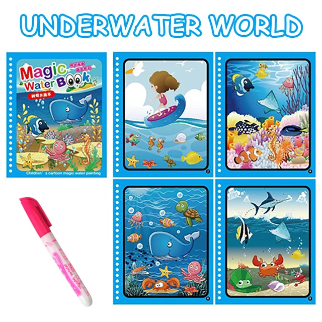 1pcs Magical Book Water Drawing Montessori Toys Reusable Coloring Book ...