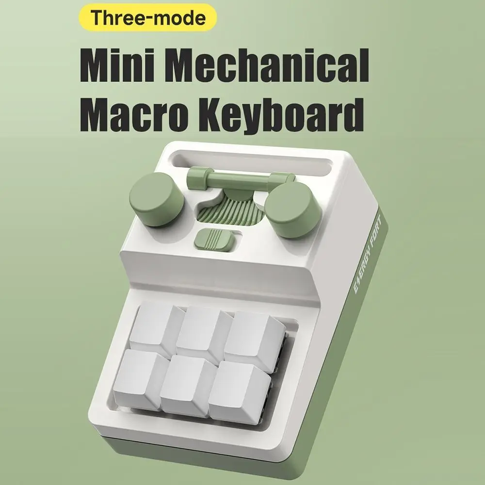 Programmable Custom Macro Keyboard Macropad 3 Mode 6 Keys 2 Knob 2.4G ...