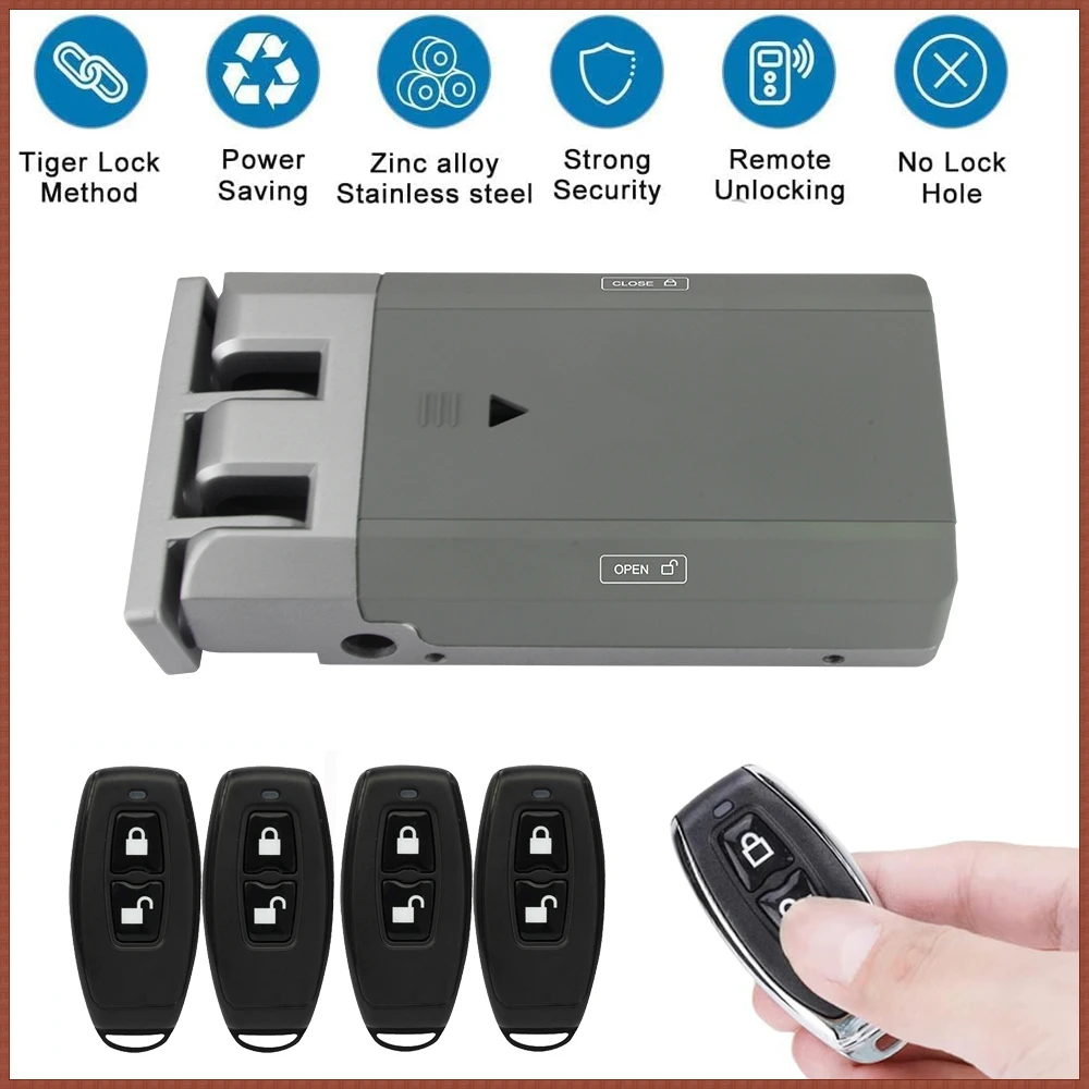 Wireless Invisible Remote Control Electric Door Lock Home Security ...