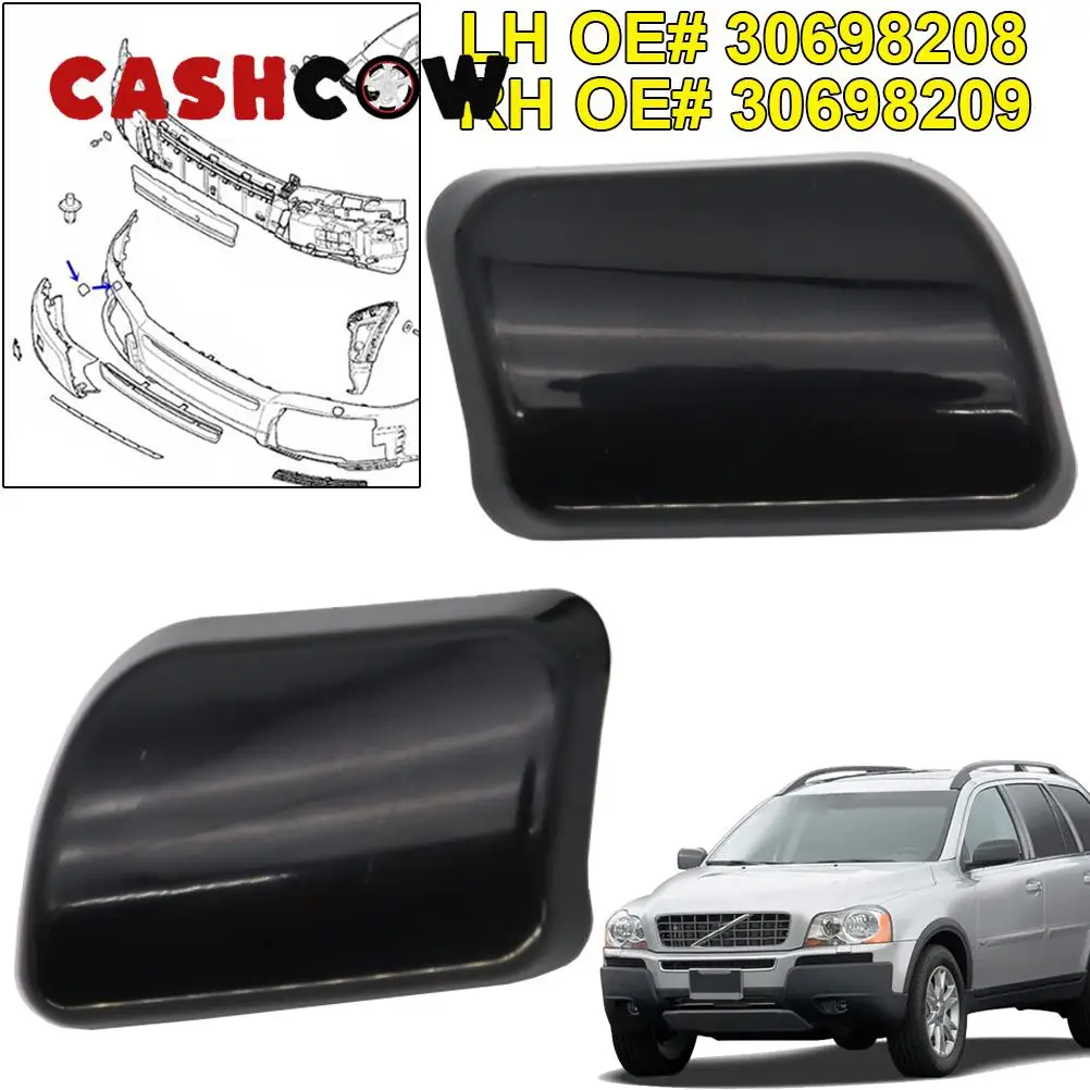 CASHCOW Car Headlamp Headlight Water Washer Spray Nozzle Cap Cover OE ...