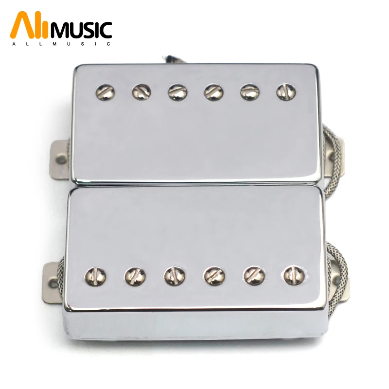 Alnico-5-LP-Humbucker-Guitar-Pickup-Set-Chrome-Neck-Bridge-Alnico-V ...