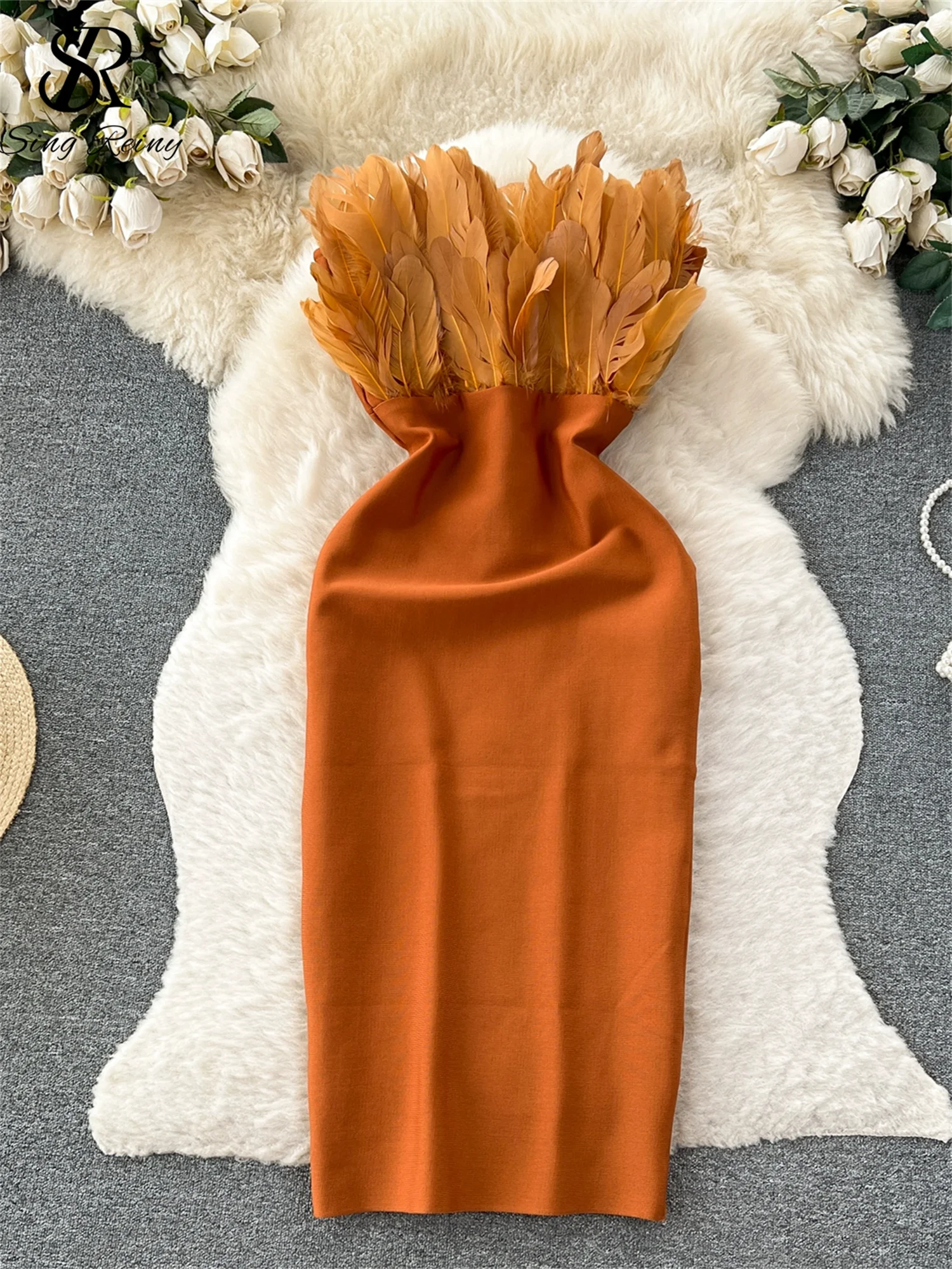 SINGREINY-Temperament-Sexy-Slim-Party-Dress-Women-Strapless-Off-Shoulder-Sleeveless-Zipper-Three ...