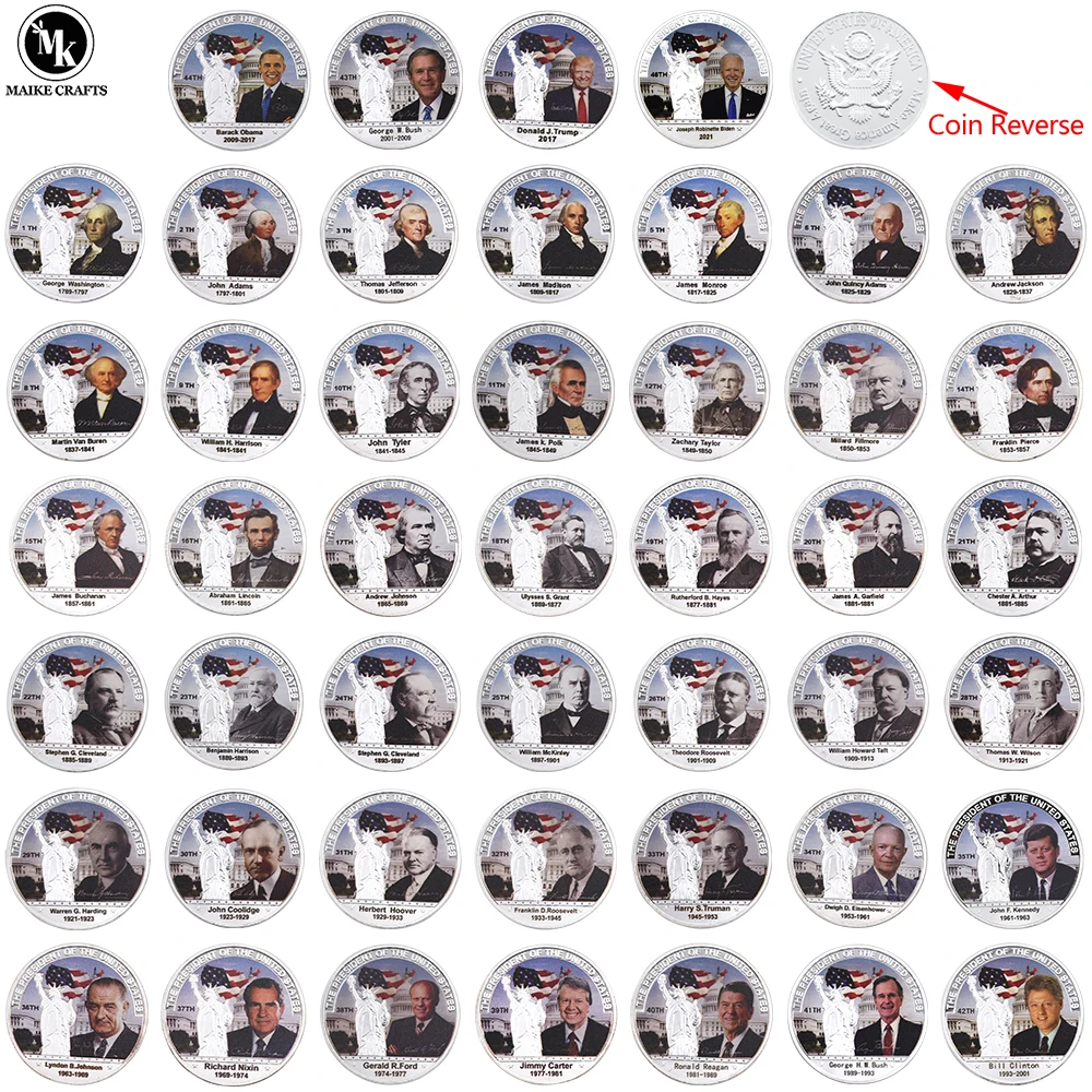 46-US-Presidents-Commemorative-Coins-Biden-Trump-Silver-Plated ...